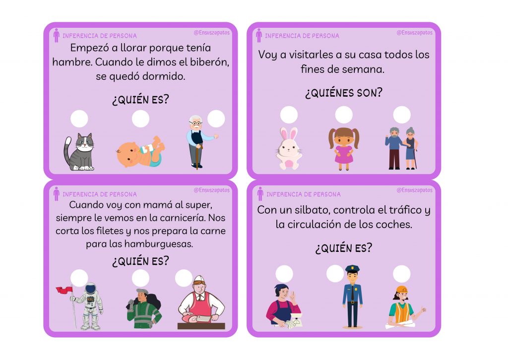 68 tarjetas de INFERENCIAS TEORIA DE LA MENTE -Orientacion Andujar