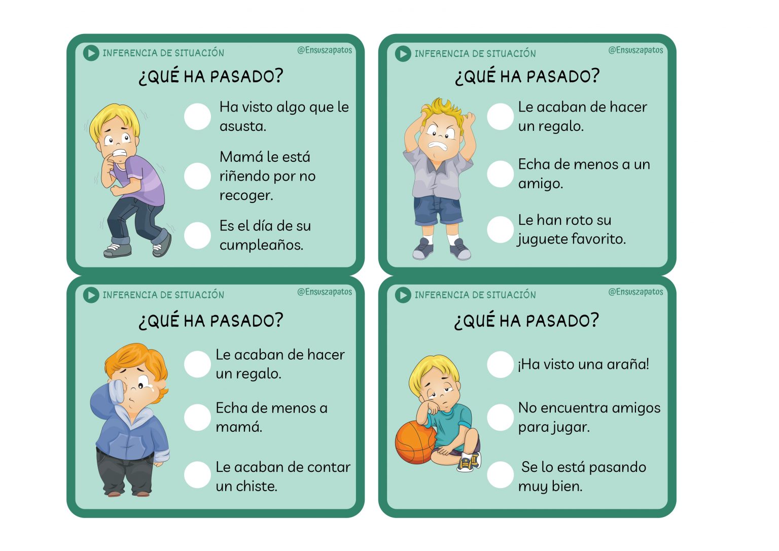 68 tarjetas de INFERENCIAS TEORIA DE LA MENTE -Orientacion Andujar