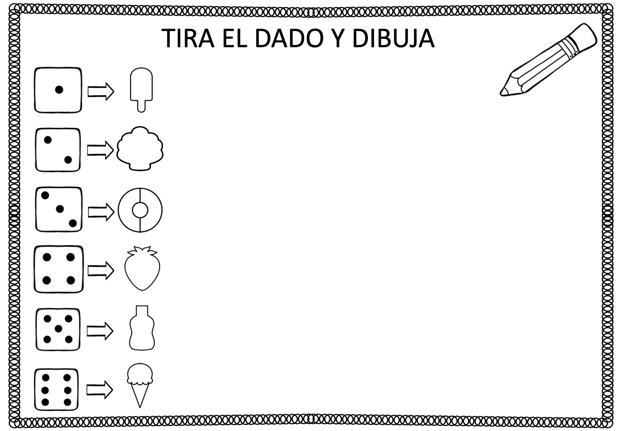 Juego Tira el dado y dibuja como el modelo -Orientacion Andujar