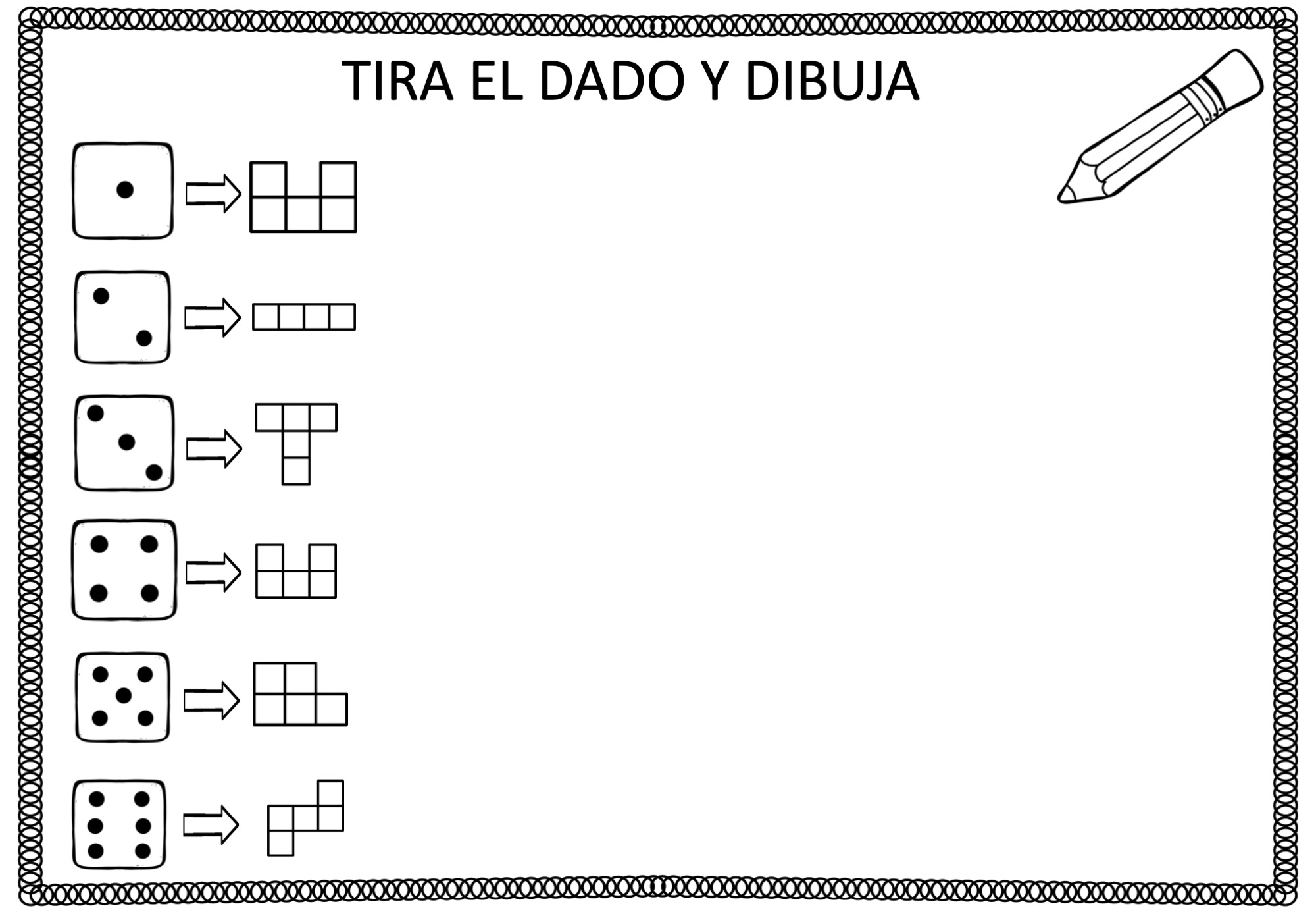 Juego Tira el dado y dibuja como el modelo -Orientacion Andujar