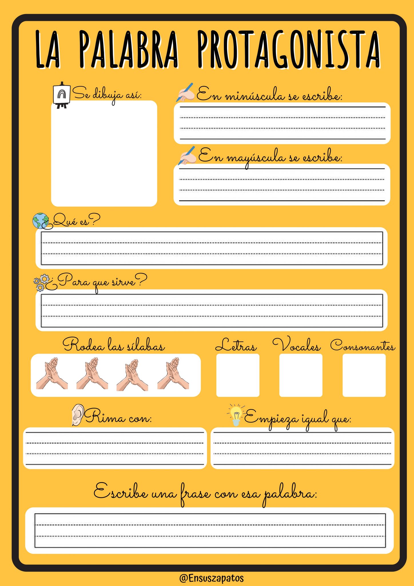 Super recurso primaria : «La palabra protagonista» varias plantillas ...