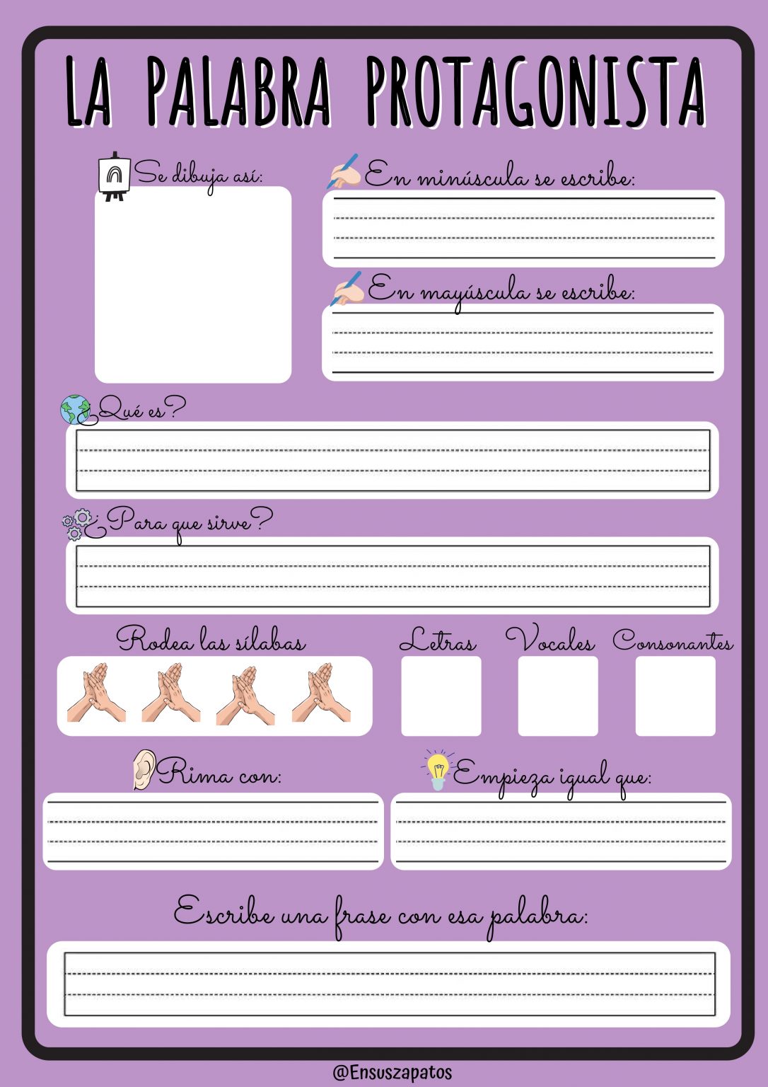 Super recurso primaria : «La palabra protagonista» varias plantillas ...