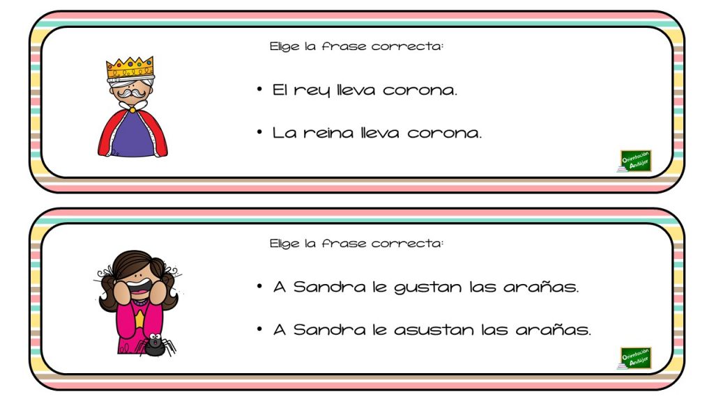 Tarjetas para trabajar la comprensión lectora a partir de dibujos ...