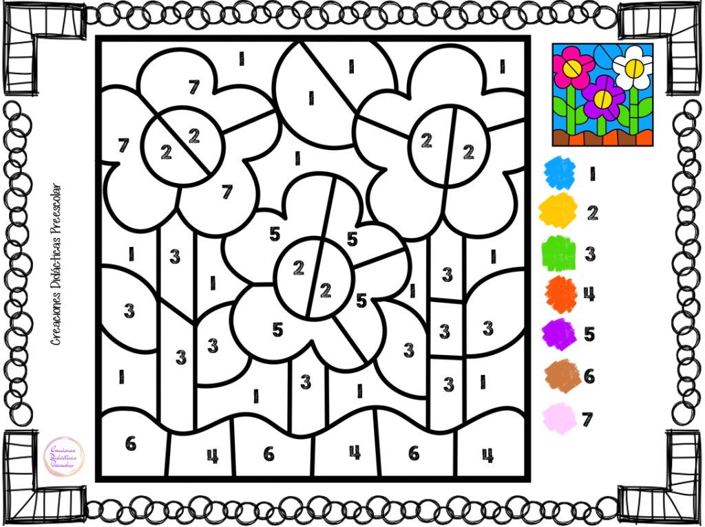 4 Laminas Bonitas Colorear Por Números Orientacion Andujar
