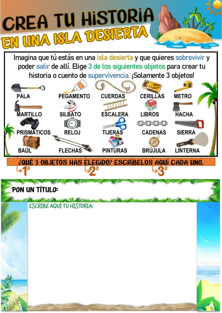ESCRITURA CREATIVA CREA TU PROPIA HISTORIA EN ULA ISLA DESIERTA ...