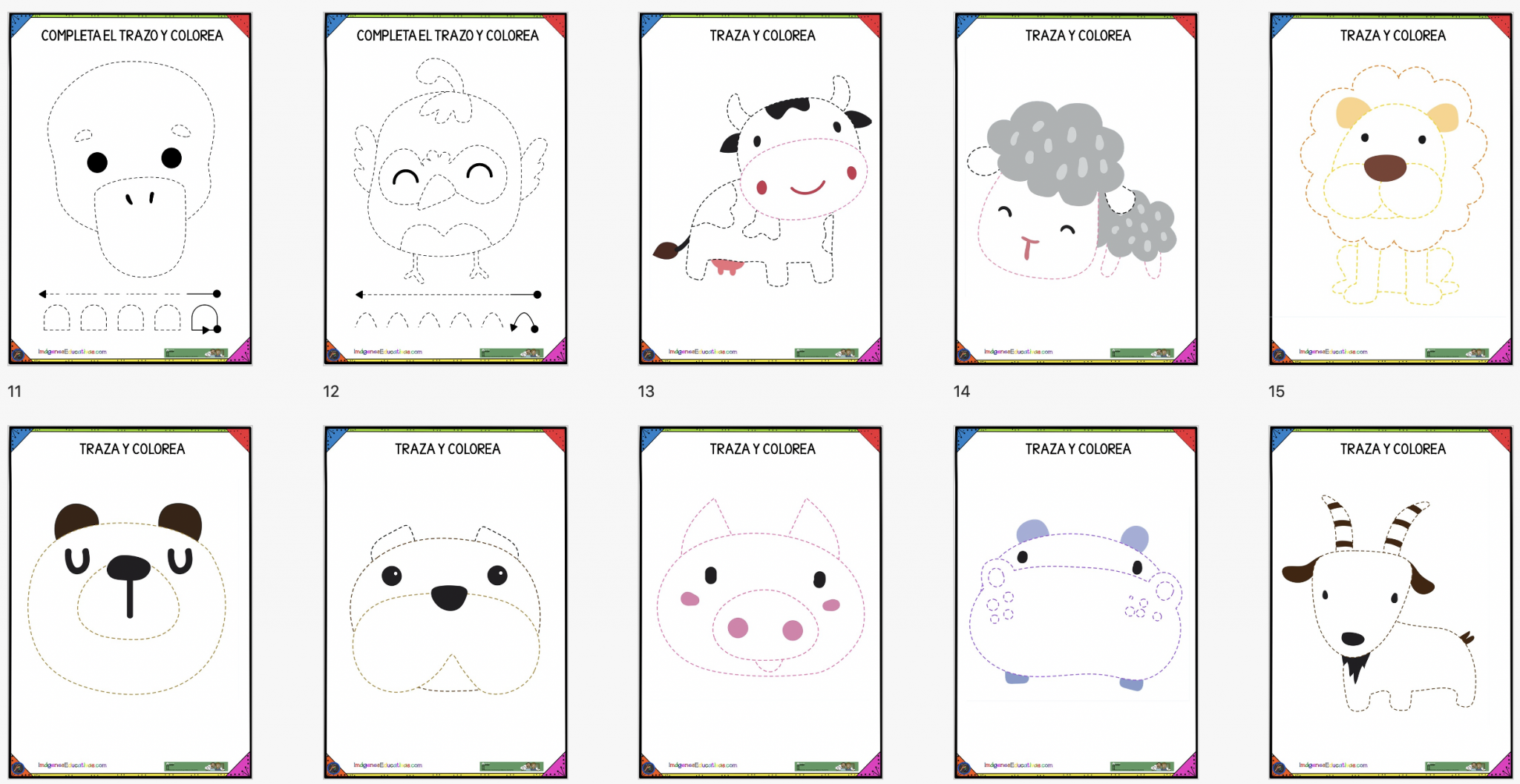 GRAFOMOTRICIDAD DE ANIMALES TRAZA Y COLOREA - Orientacion Andujar