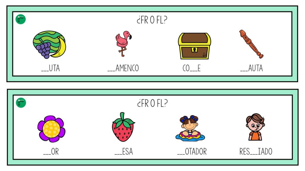 Tarjetas: Trabajamos las sílabas trabadas - Orientacion Andujar