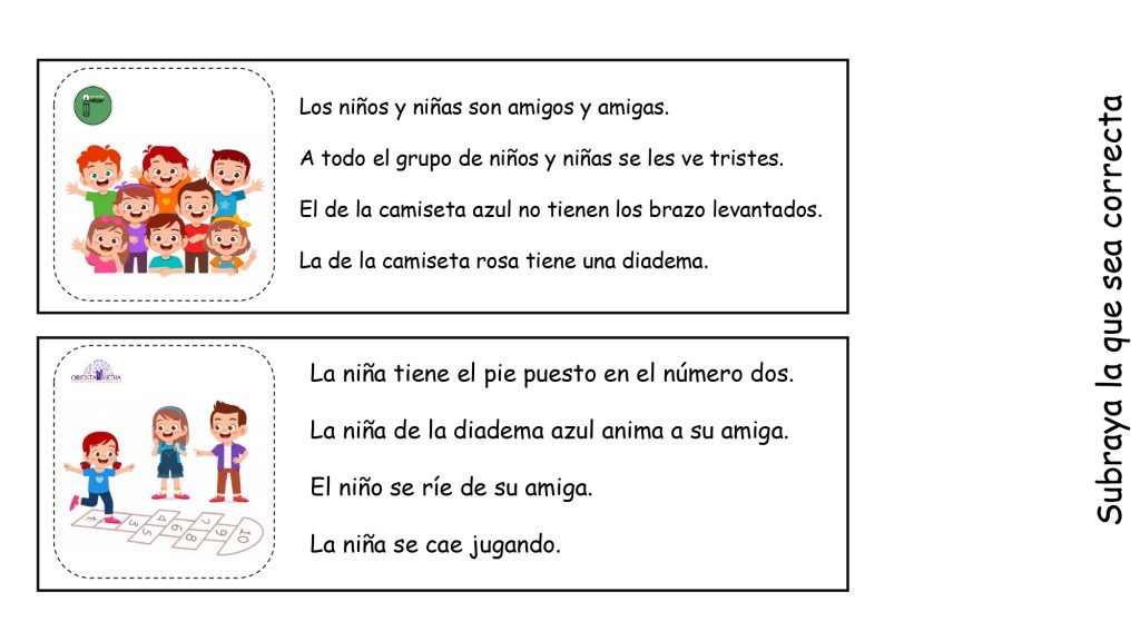 TARJETITAS DE COMPRENSIÓN LECTORA. - Orientacion Andujar