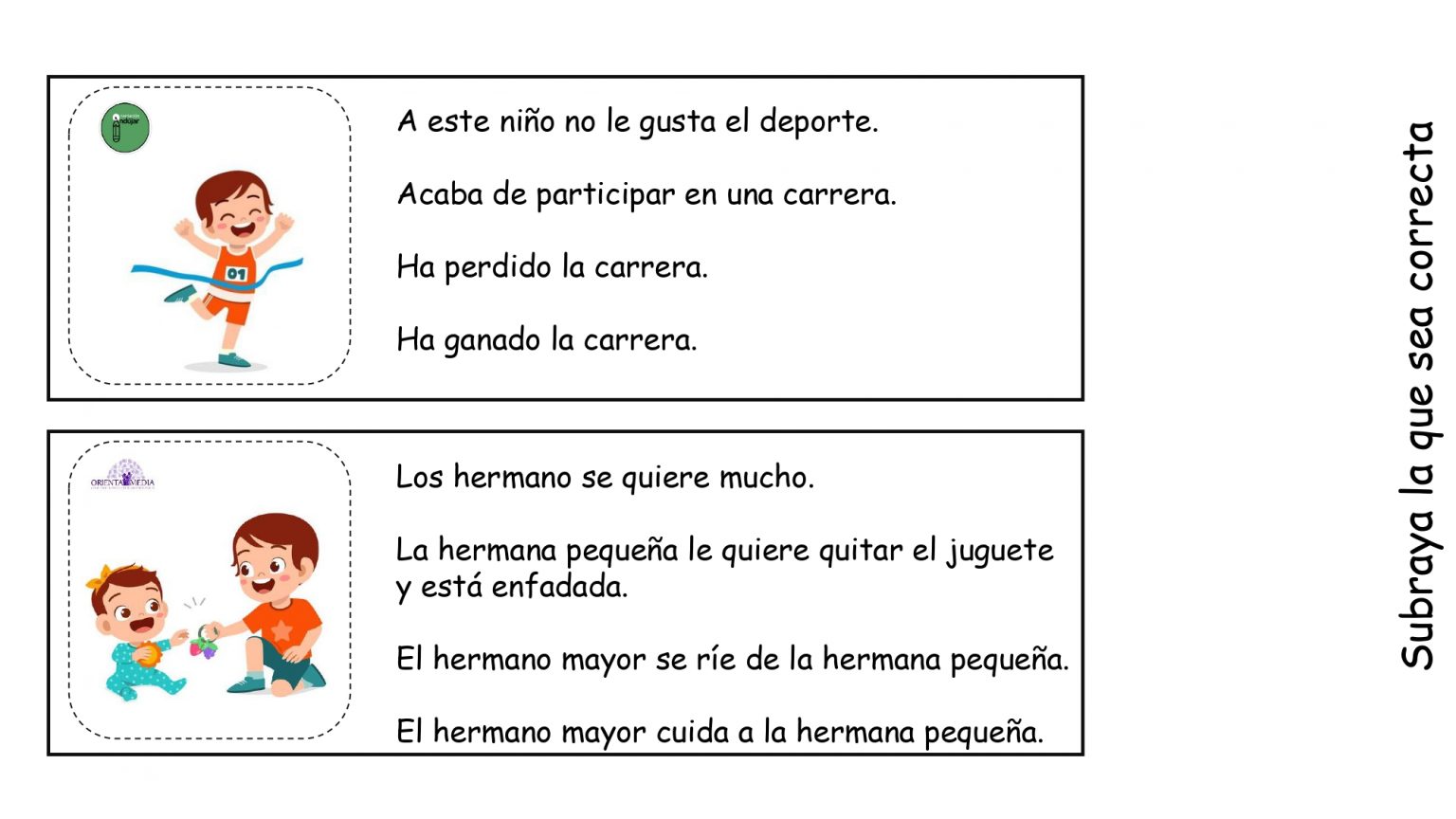 TARJETITAS DE COMPRENSIÓN LECTORA.