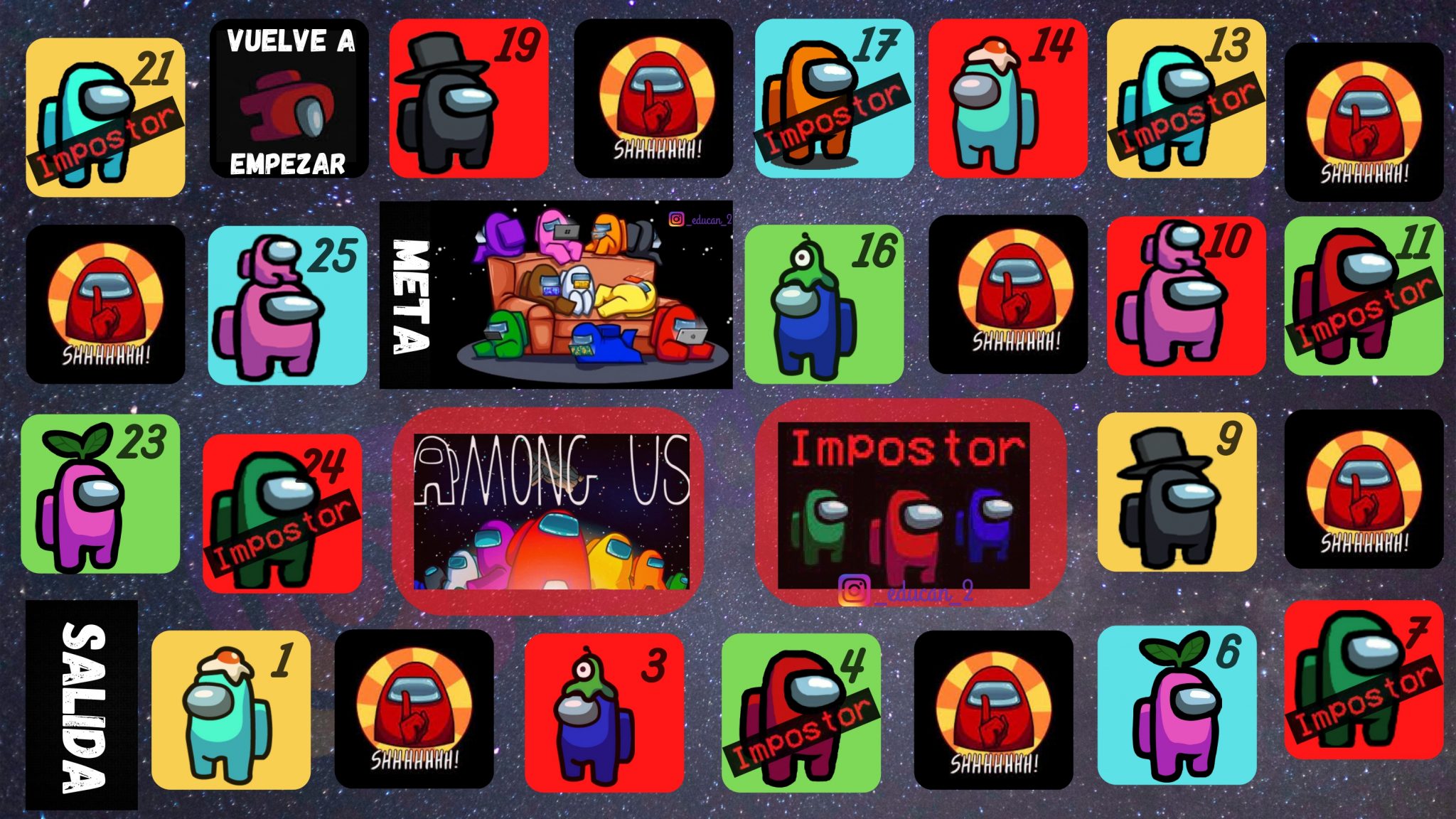 Juego de mesa Among Us para repasar lengua - Orientacion Andujar