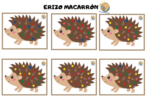 Actividad para trabajar la motricidad fina: Erizo macarrón ...