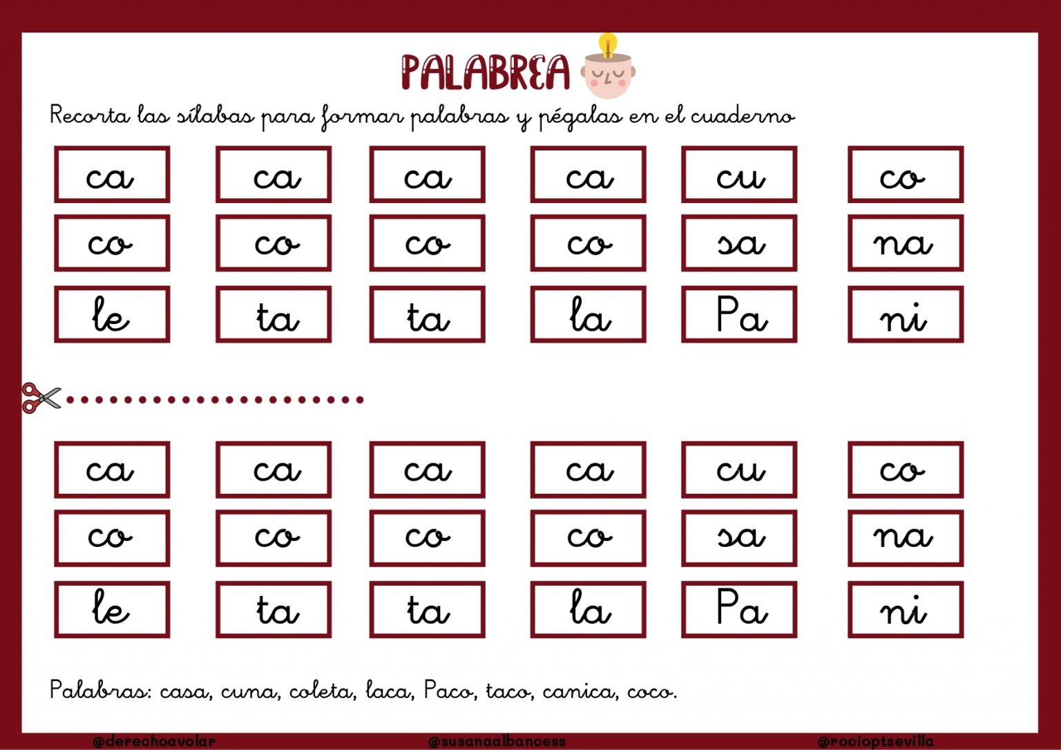 Método lectoescritura El mundo de las letras letra C (CA-CO-CU ...
