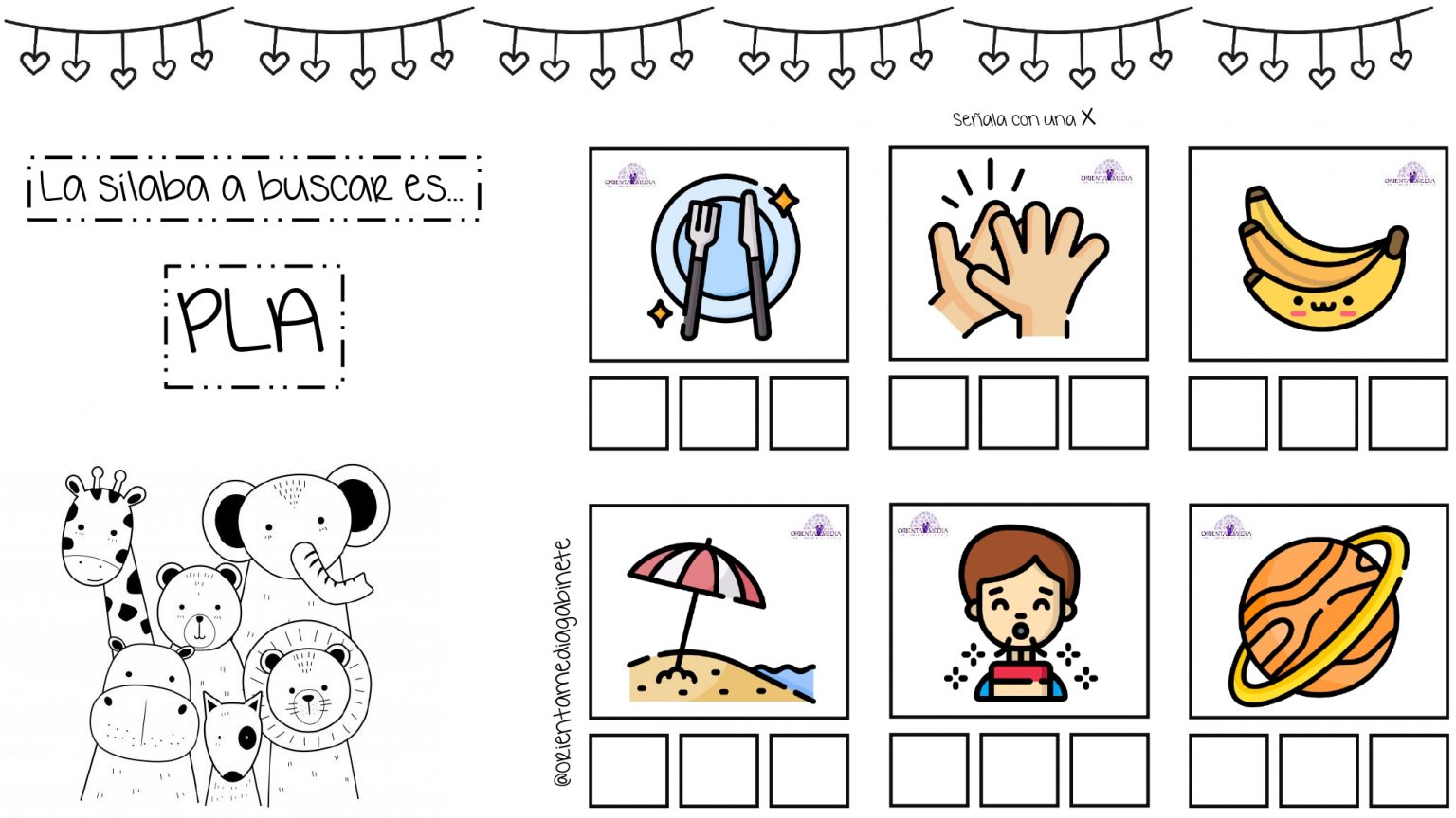 Material para trabajar la conciencia silábica. BUSCA SÍLABAS ...