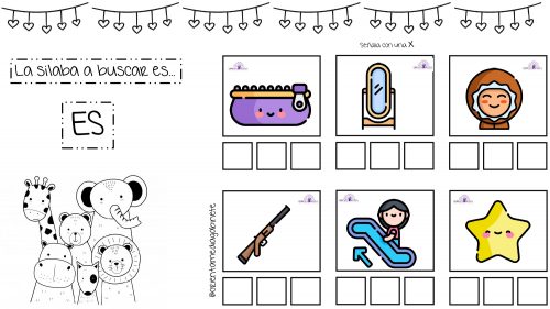 Material para trabajar la conciencia silábica. BUSCA SÍLABAS ...