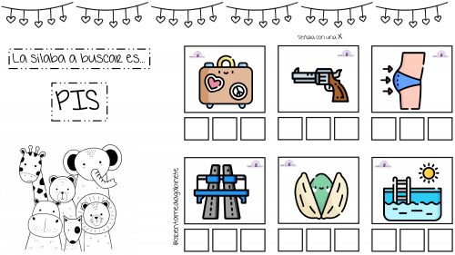 Material para trabajar la conciencia silábica. BUSCA SÍLABAS ...