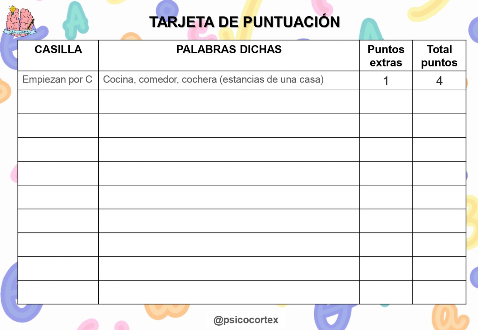 Fantástico tablero para trabajar la fluidez verbal -Orientacion Andujar