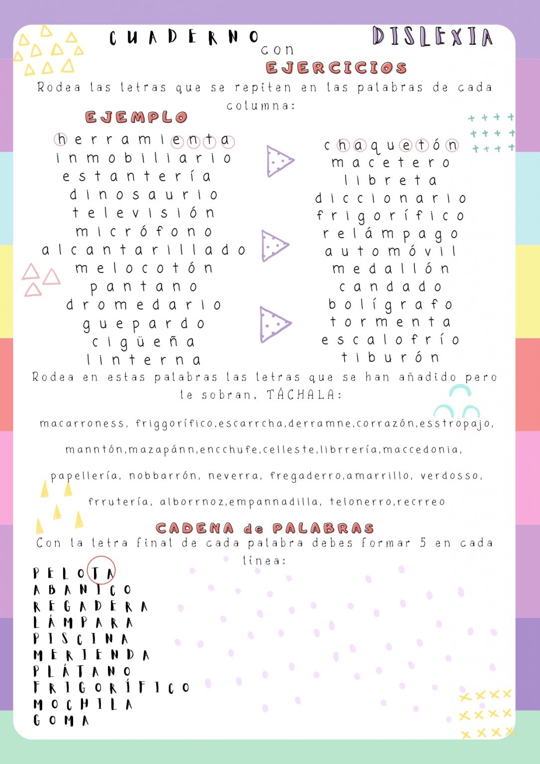 SUPER Cuaderno de ejercicios para trabajar con niños/as con dislexia ...