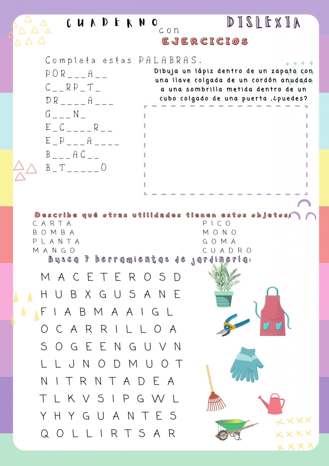 SUPER Cuaderno de ejercicios para trabajar con niños/as con dislexia ...