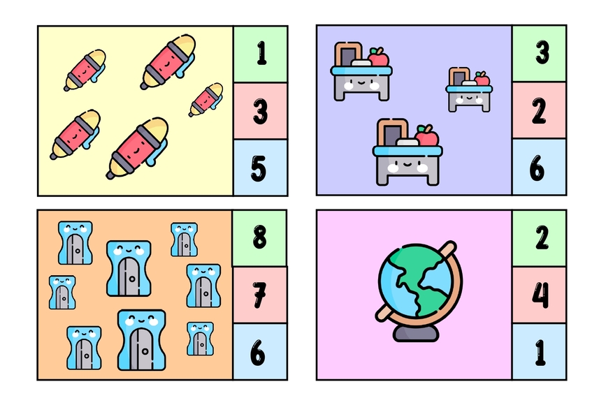 Coloridas tarjetas de conteo -Orientacion Andujar