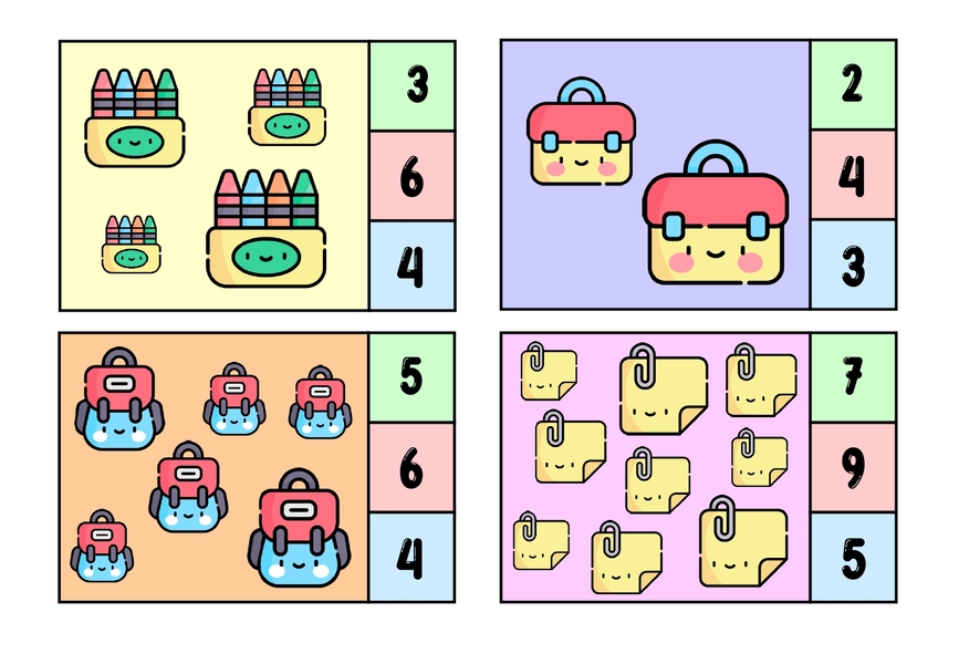 Coloridas tarjetas de conteo -Orientacion Andujar