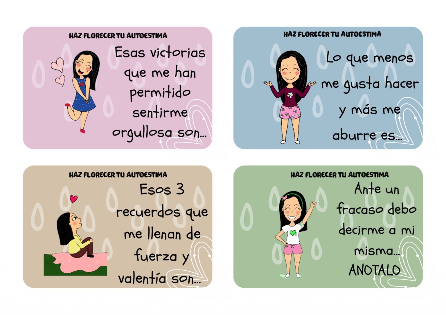 PRECIOSO TARJETARIO 60 tarjetas PARA TRABAJAR AUTOESTIMA -Orientacion ...