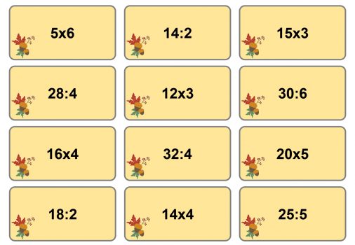 Tablero matemático de otoño - Orientacion Andujar