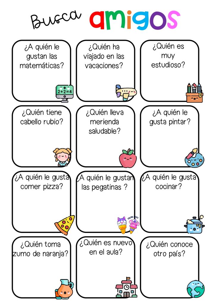 Inicio de curso Nos conocemos, buscamos amigos ESO Y primaria ...