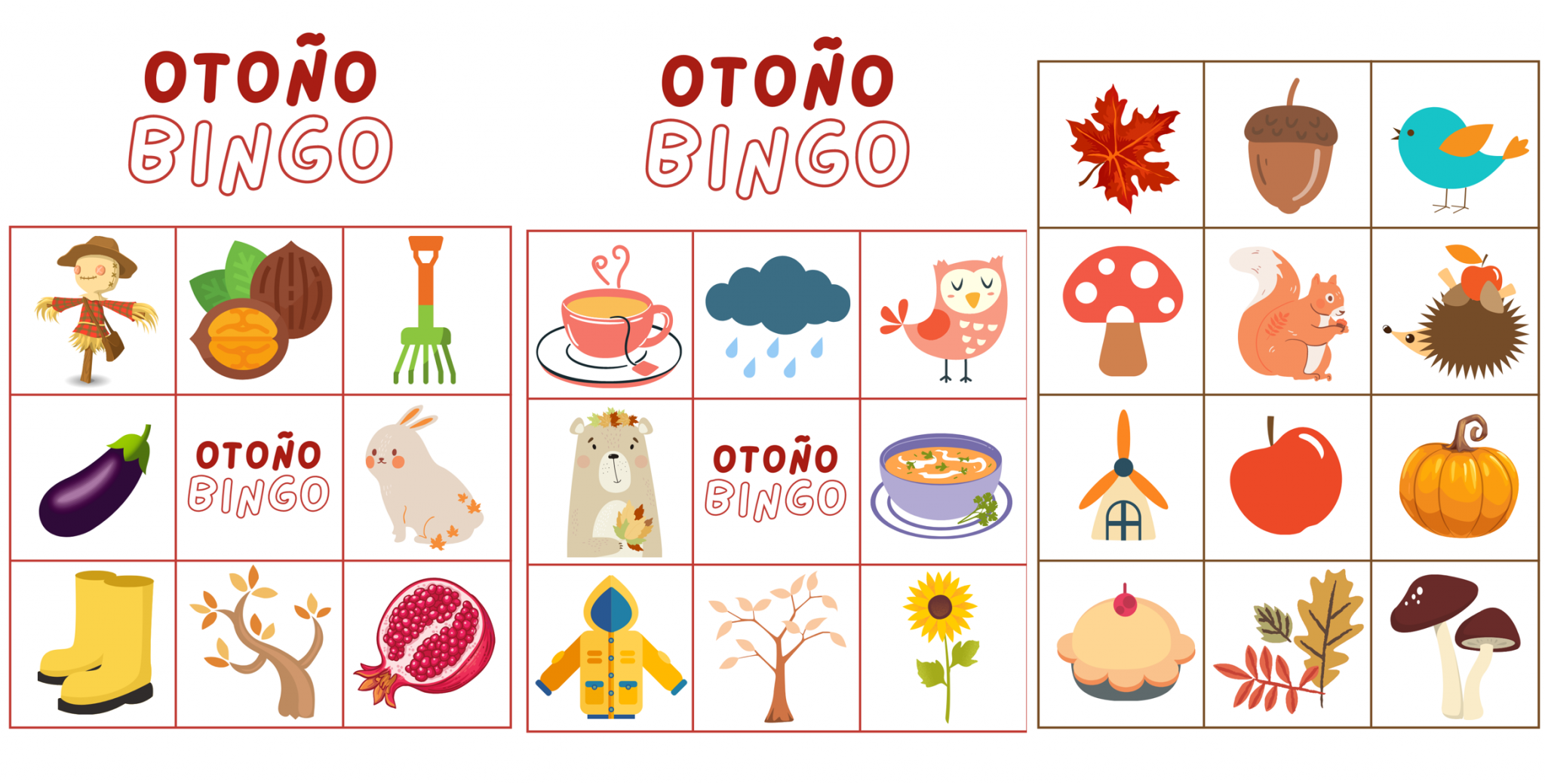 Divertido bingo de otoño -Orientacion Andujar