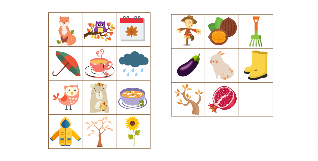 Divertido bingo de otoño -Orientacion Andujar