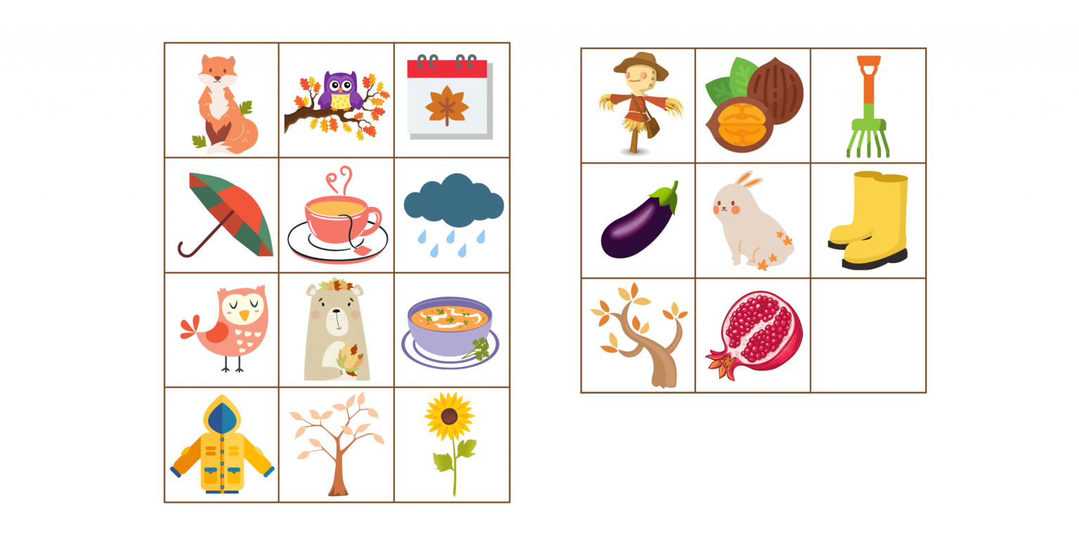 Divertido bingo de otoño -Orientacion Andujar