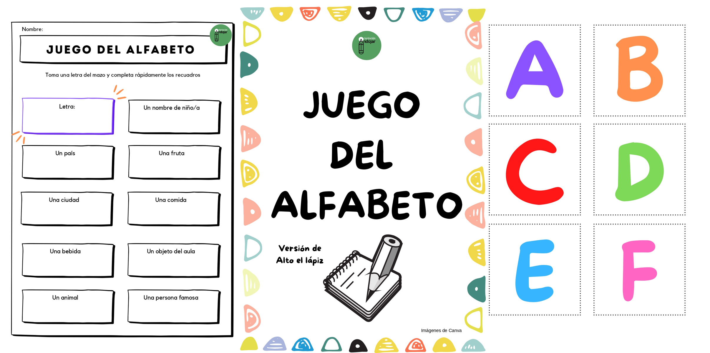 Divertido juego del alfabeto. Versión de Alto el lápiz. - Orientacion ...