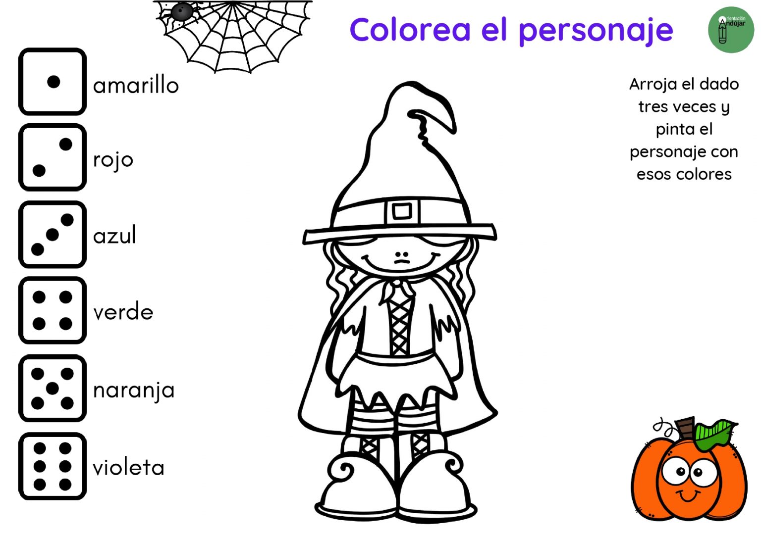 TIRA el dado y colorea -Orientacion Andujar