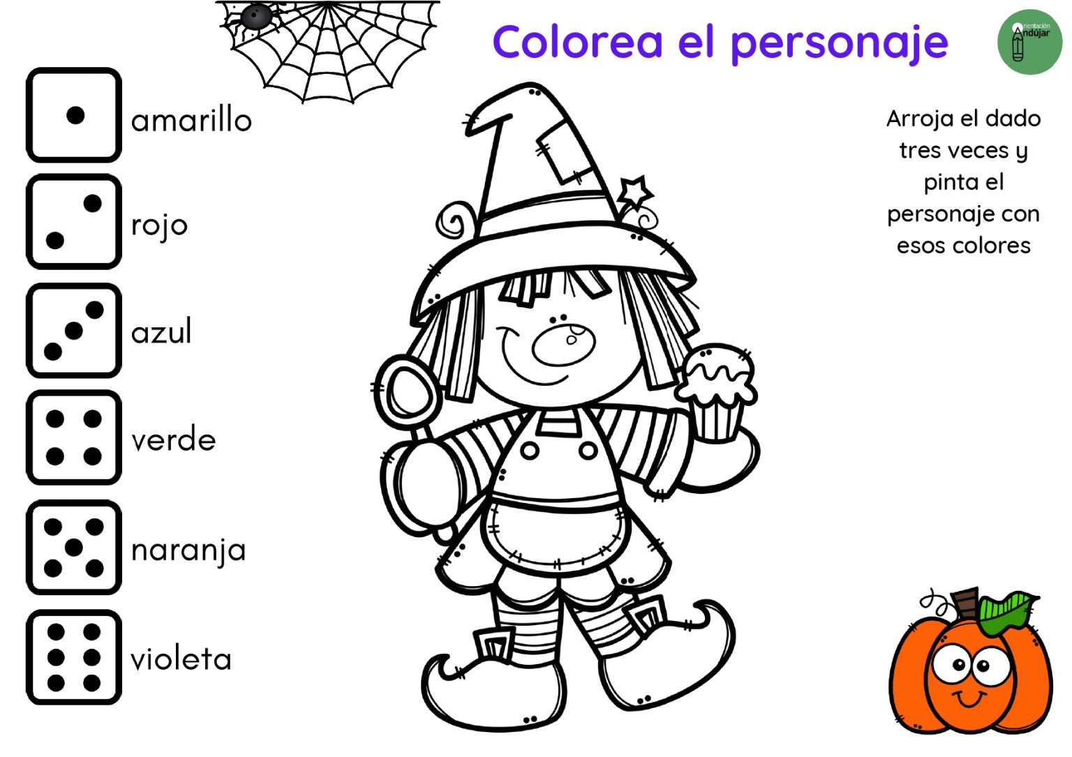 TIRA el dado y colorea -Orientacion Andujar