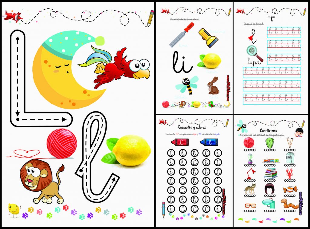 Lectoescritura FICHAS PARA SÍLABAS LA LE LI LO LU - Orientacion Andujar