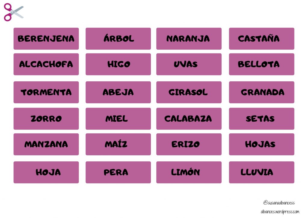 Tarjetas manipulativas para aprender el vocabulario de otoño ...
