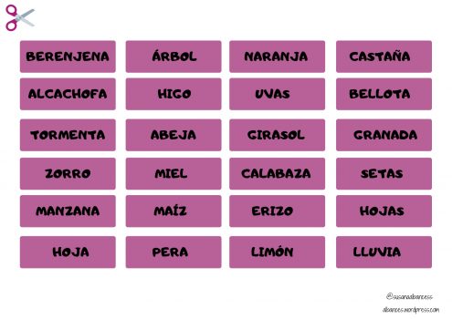 Tarjetas manipulativas para aprender el vocabulario de otoño ...