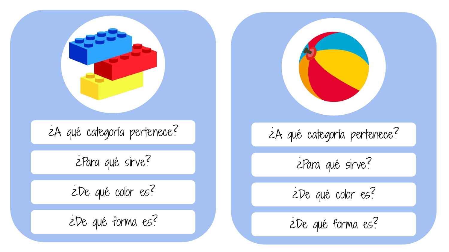 Colección de tarjetas para a trabajar descripciones de objetos ...