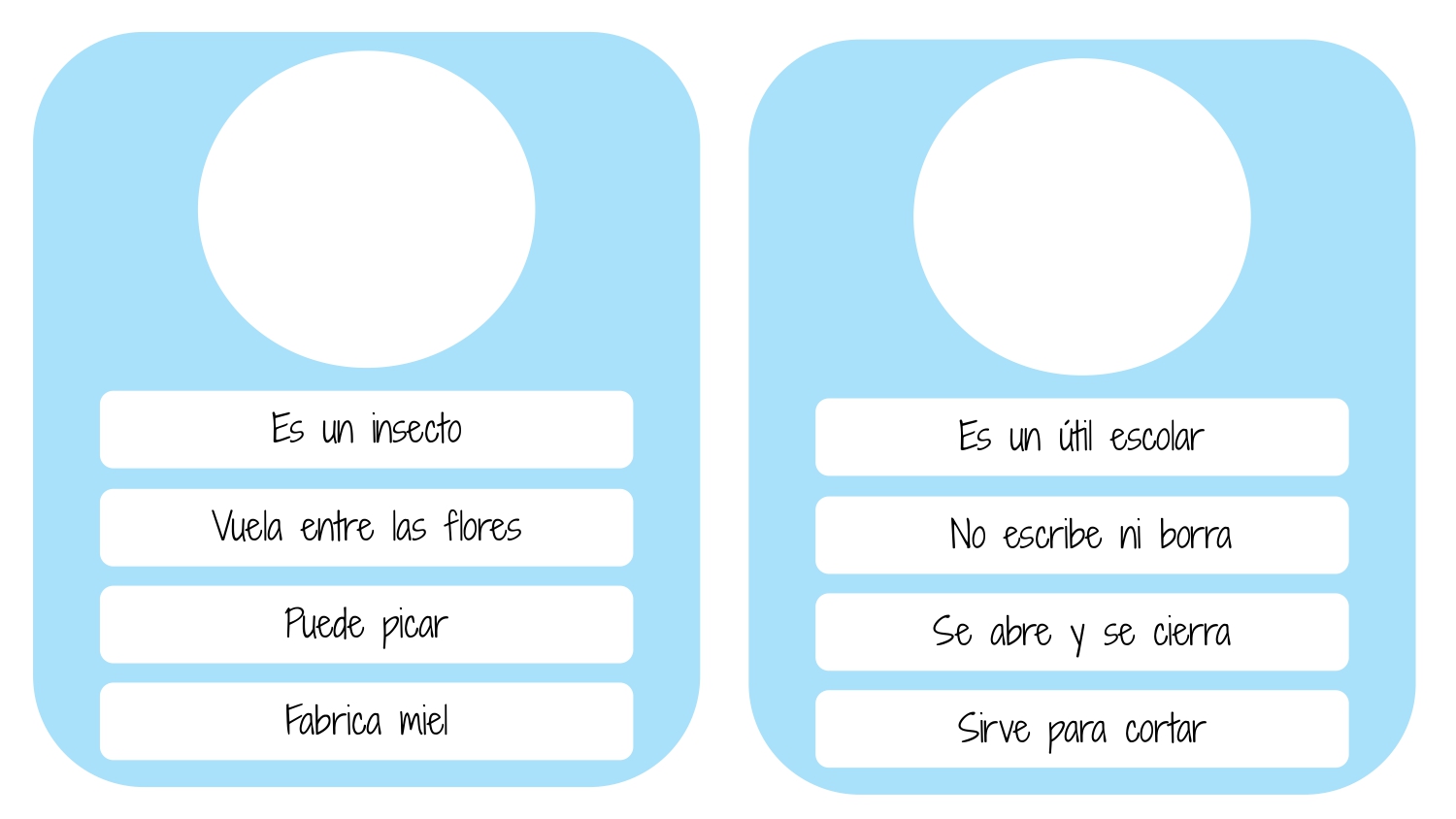 Colección de tarjetas para a trabajar descripciones de objetos ...