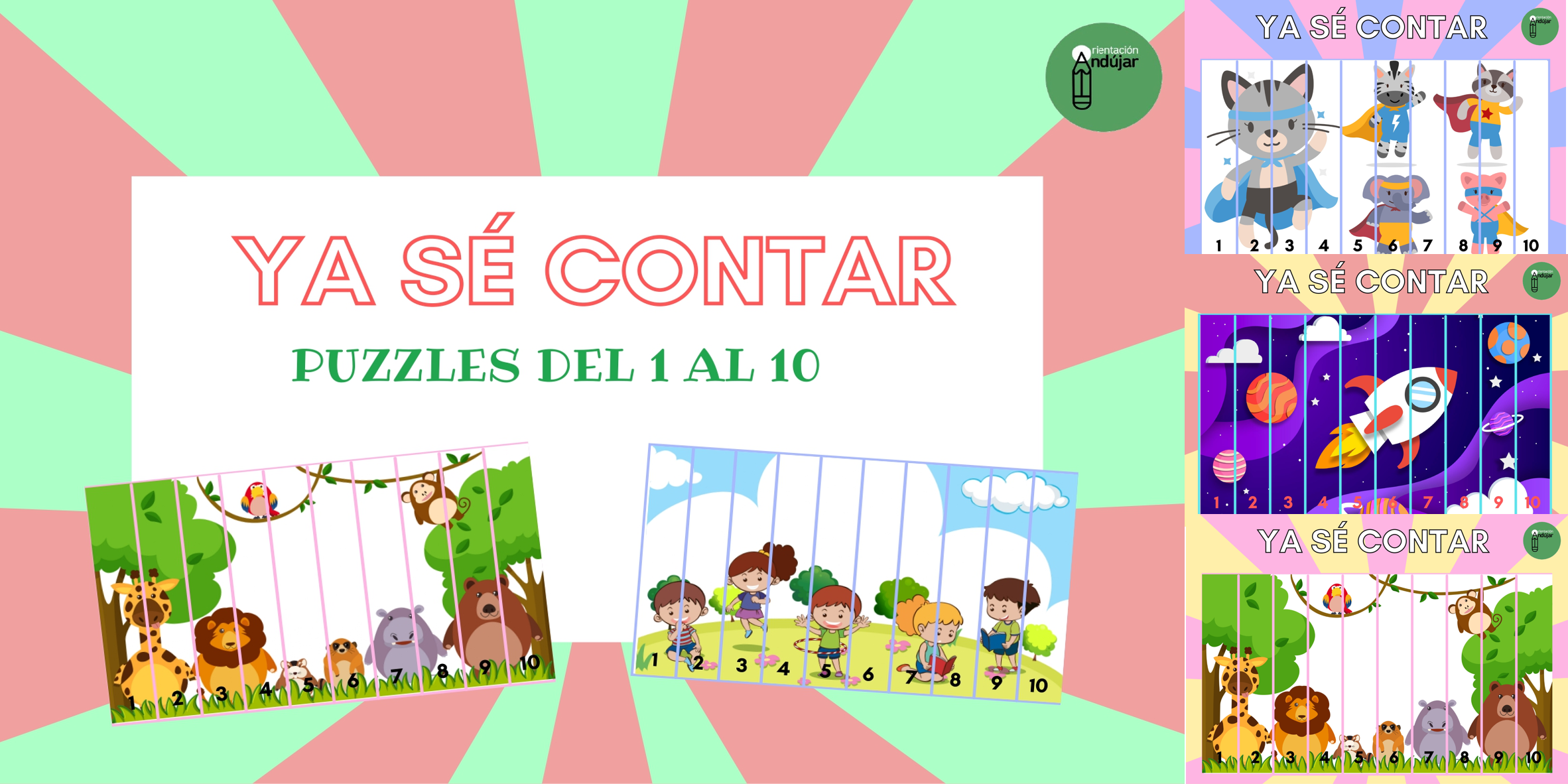 ¡Ya sé contar! Preciosos puzzles aprendemos los números del 1 al 10 ...