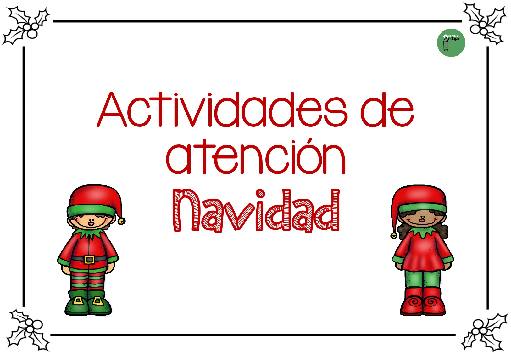 Fichas navideñas para estimular la atención - Orientacion Andujar