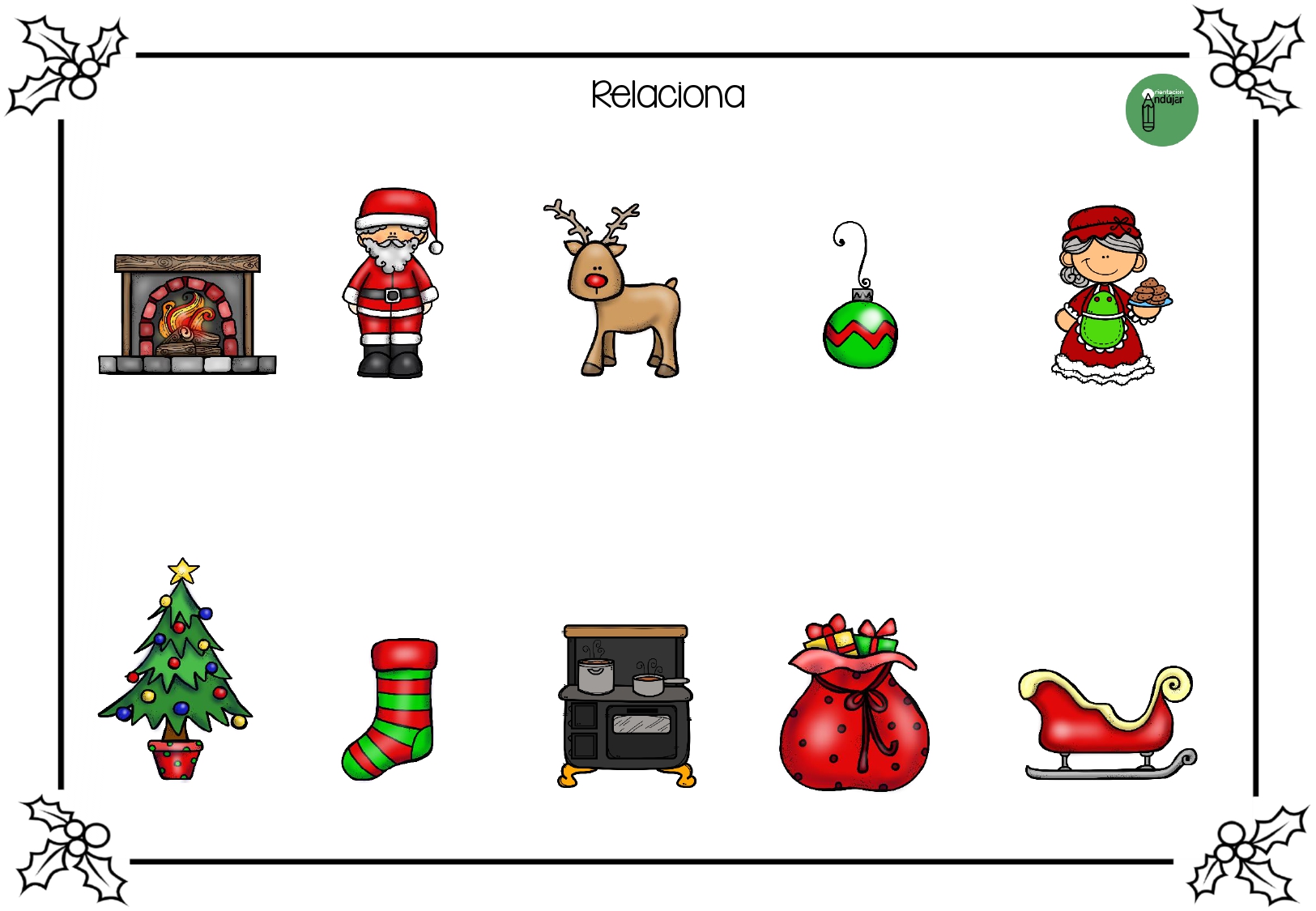 Fichas navideñas para estimular la atención - Orientacion Andujar