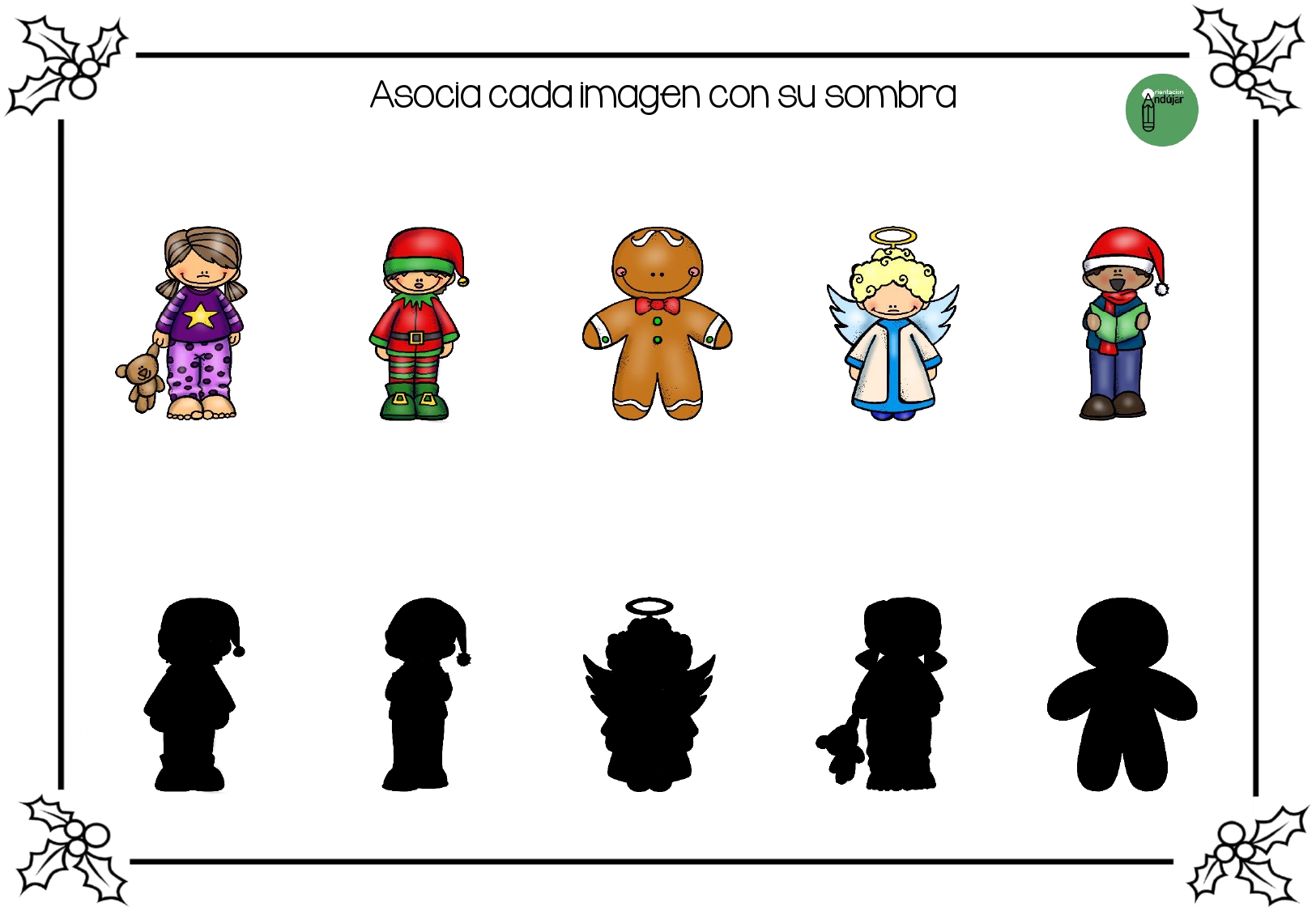 Fichas navideñas para estimular la atención - Orientacion Andujar