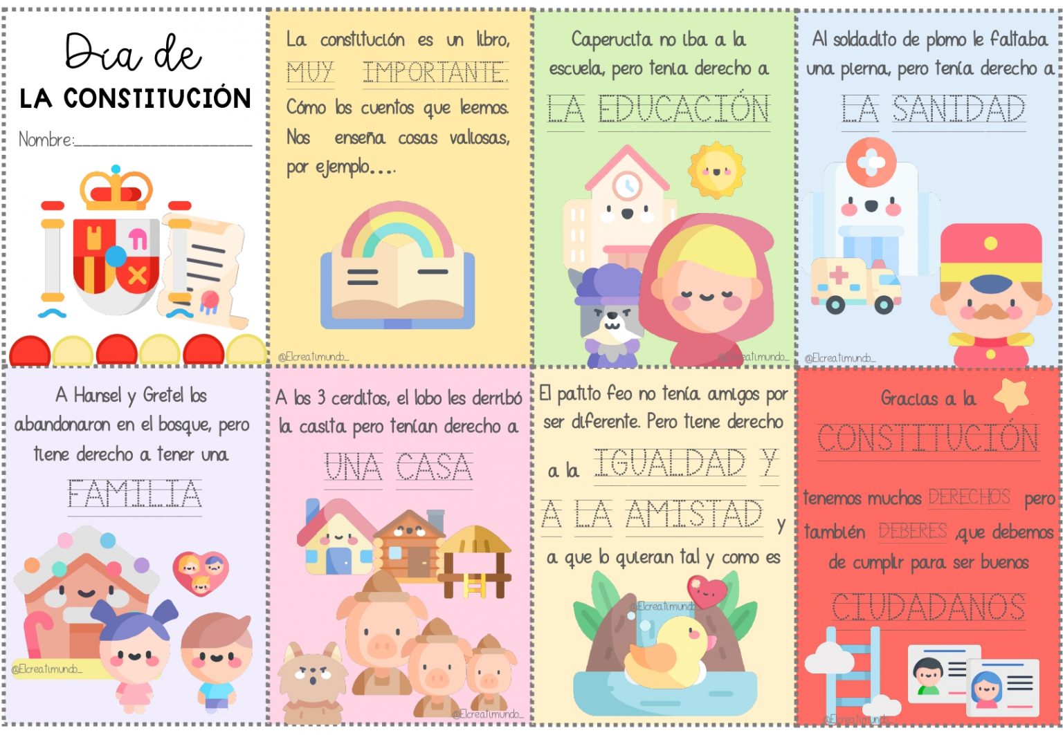 La constitución explicada a los niños a través de los conocidos cuentos ...