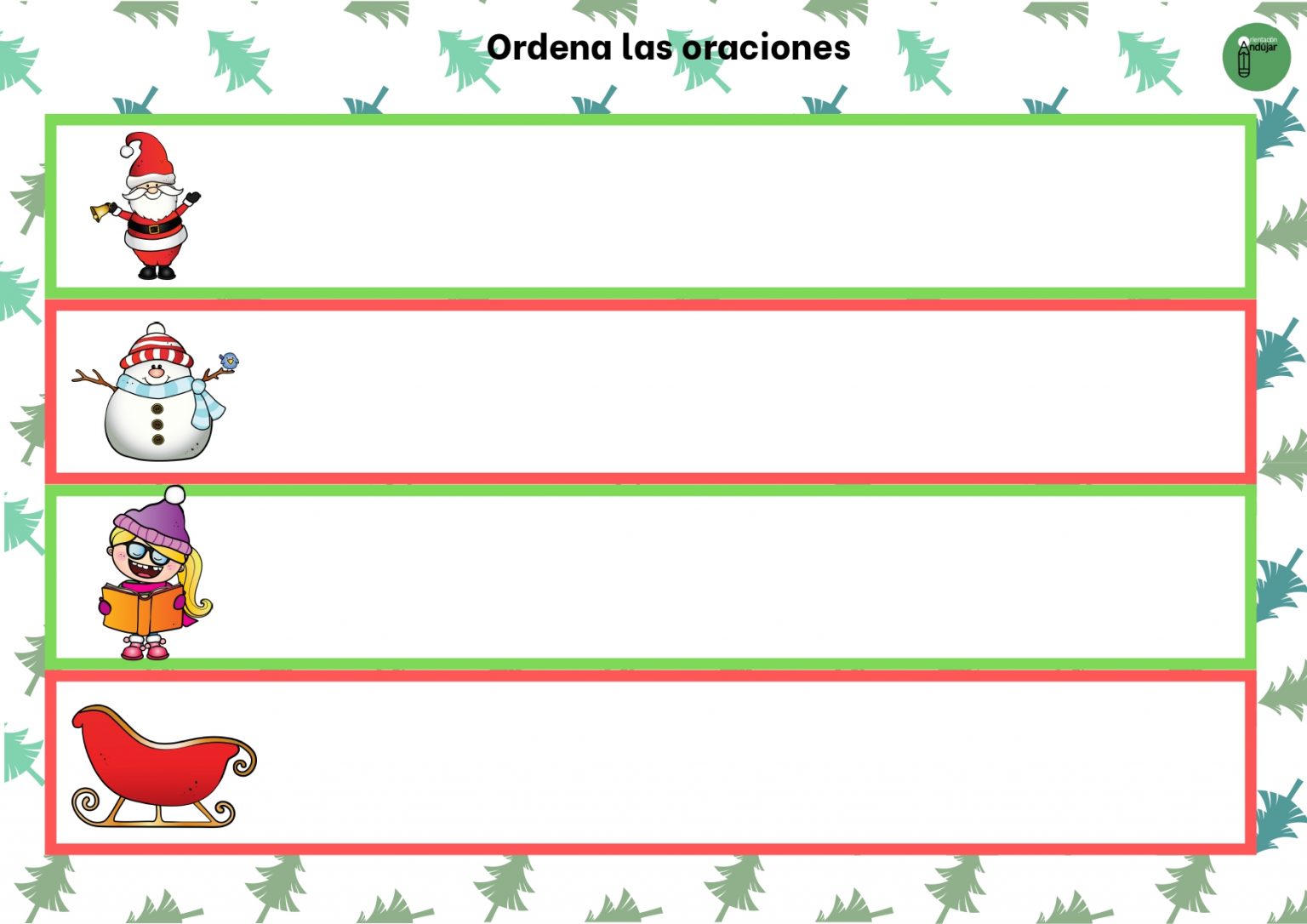 Ordena las oraciones navideñas - Orientacion Andujar