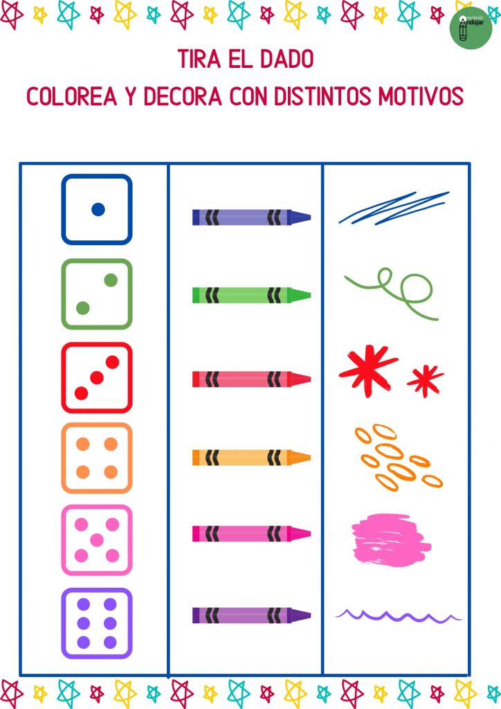 Tira el dado, decora y colorea: Navidad - Orientacion Andujar