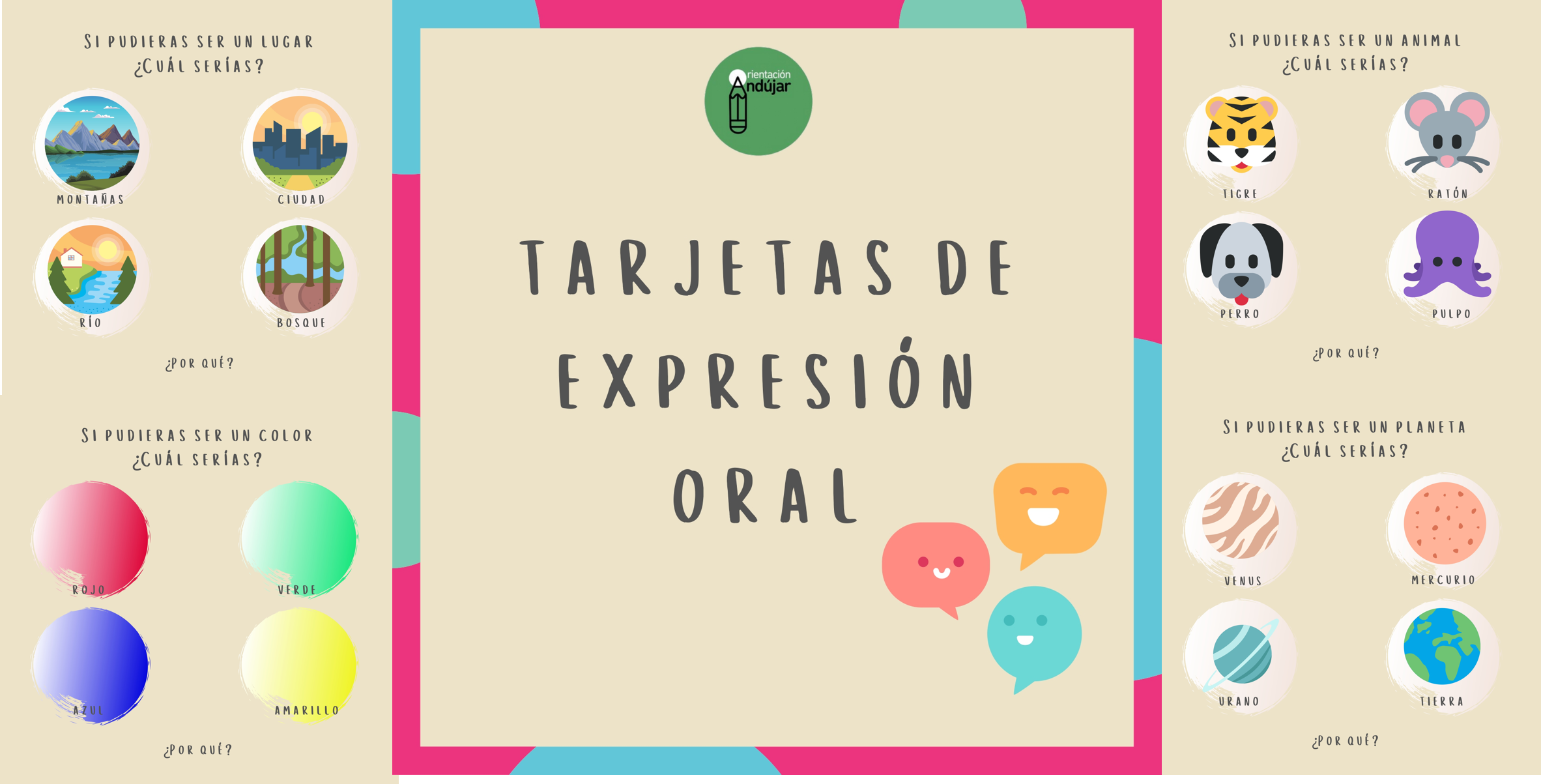 Creativas tarjetas de expresión oral - Orientacion Andujar