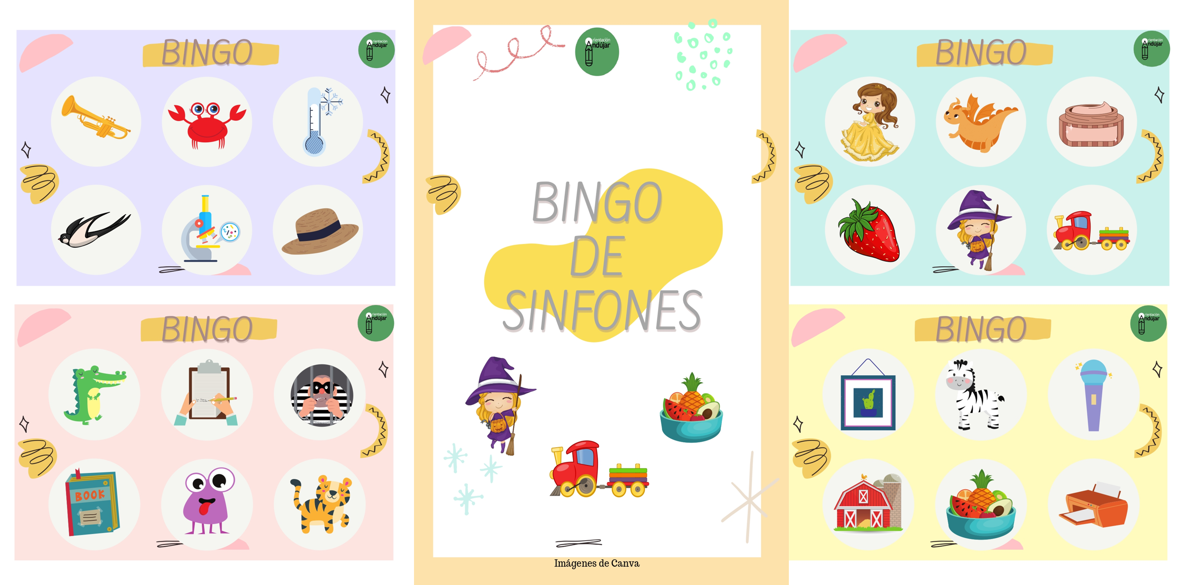 Bingo de sílabas simples y trabadas separado por vocal