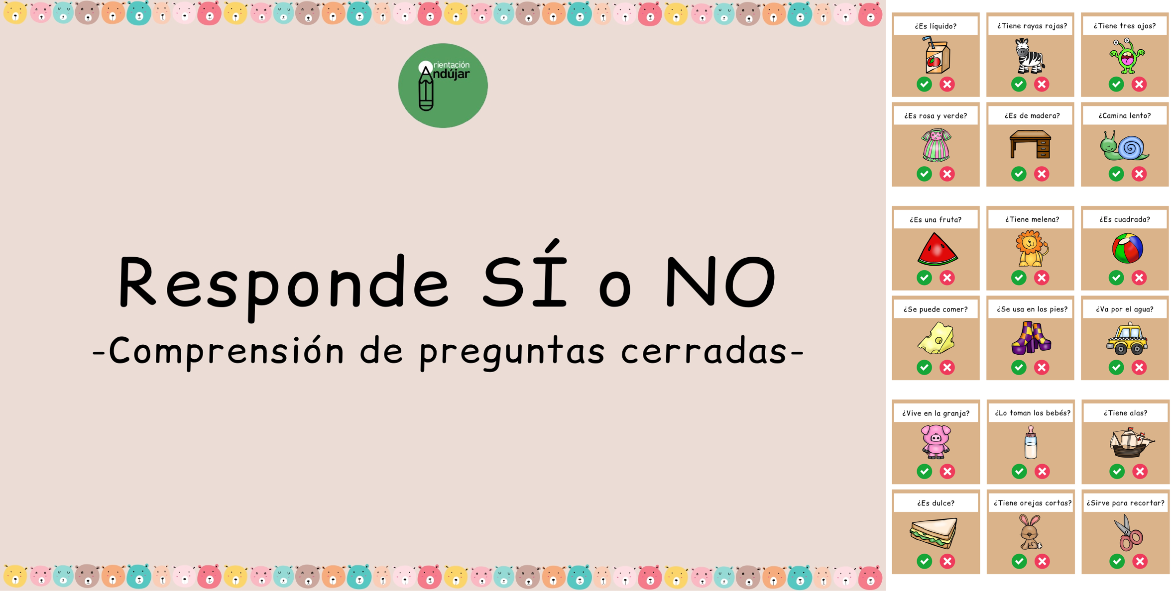 Responde Sí o No: comprensión de preguntas cerradas - Orientacion Andujar