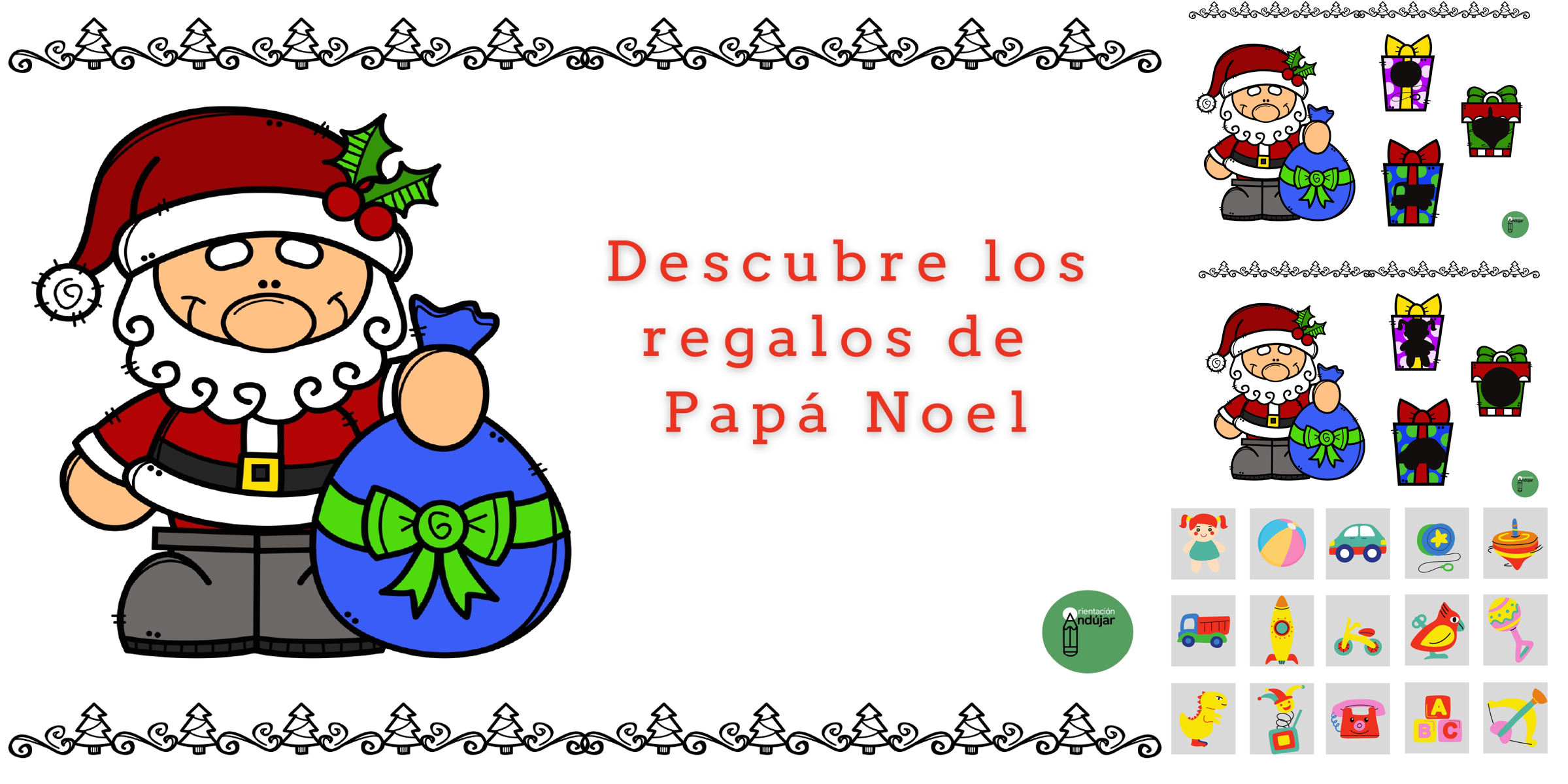 Descubre los regalos de Papá Noel: actividad de atención - Orientacion ...
