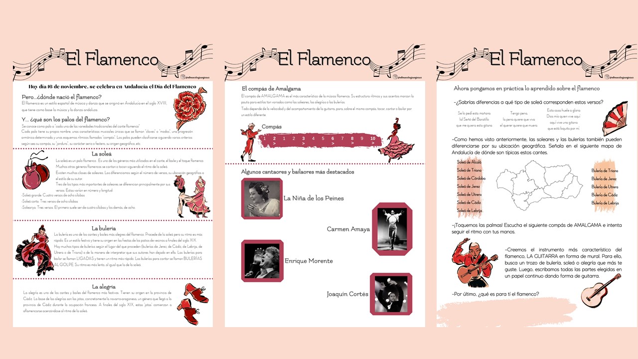 Material para trabajar el Día de Flamenco - Orientacion Andujar